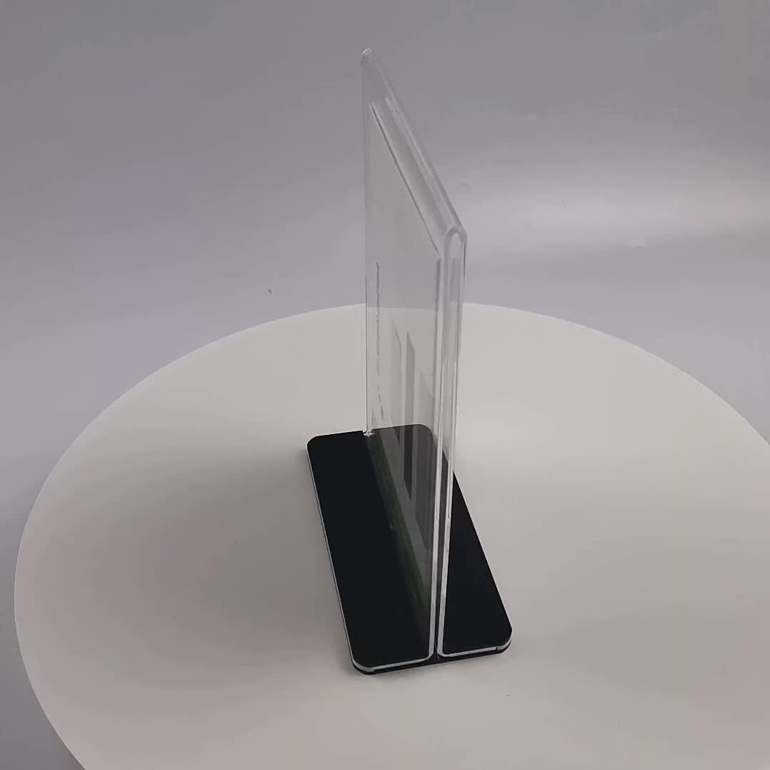 A6 Size Black And Clear Acrylic Sign Holder Strong Plastic Table Tent ...