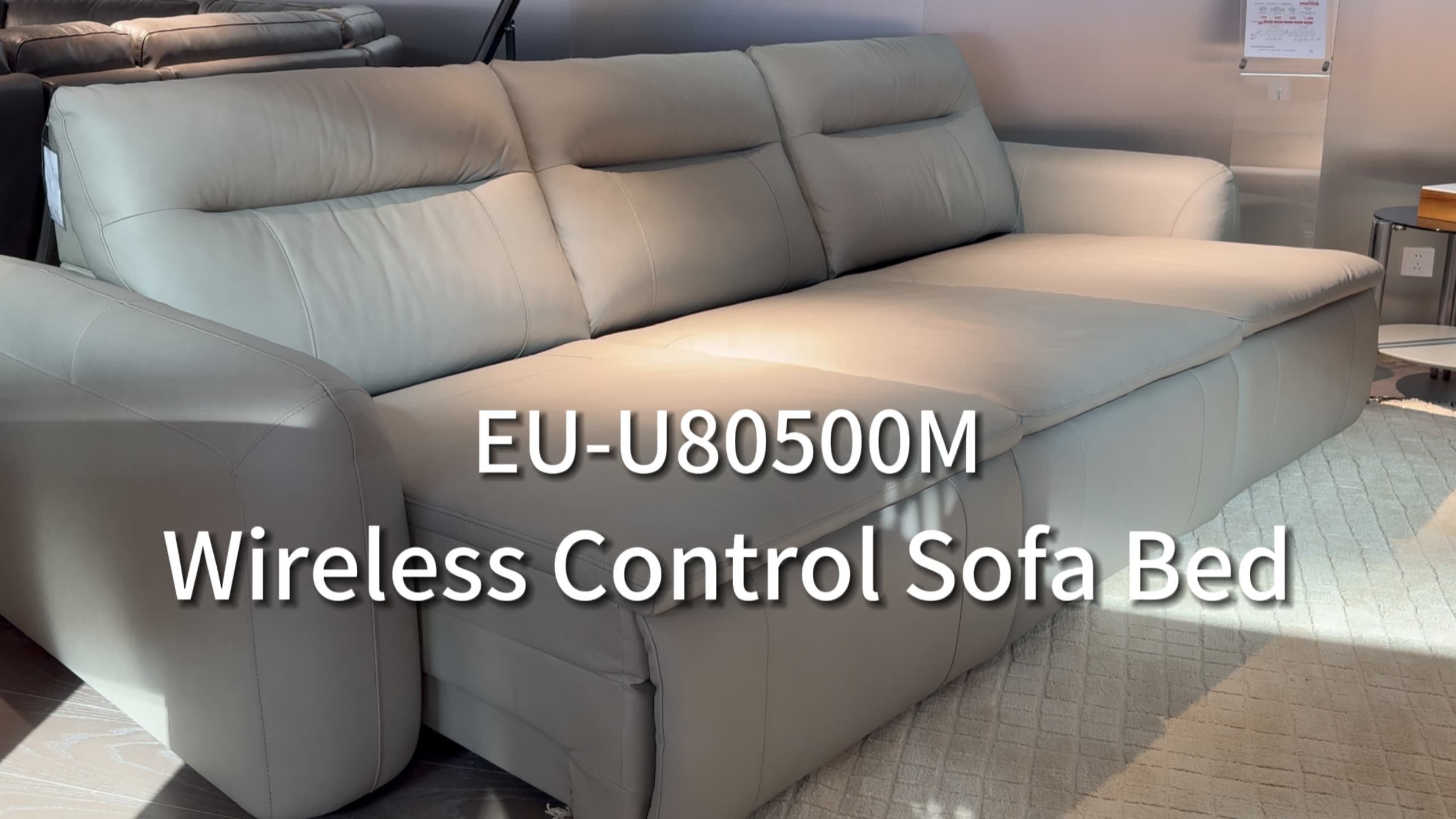 Manwah Cheers Leather Power Slide Chaise Wireless Remote Control Sofa ...