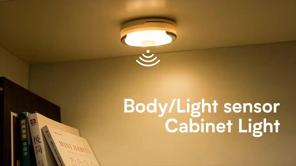 Human Body Induction Led Cabinet Light Magnetic Puck Lights Battery ...