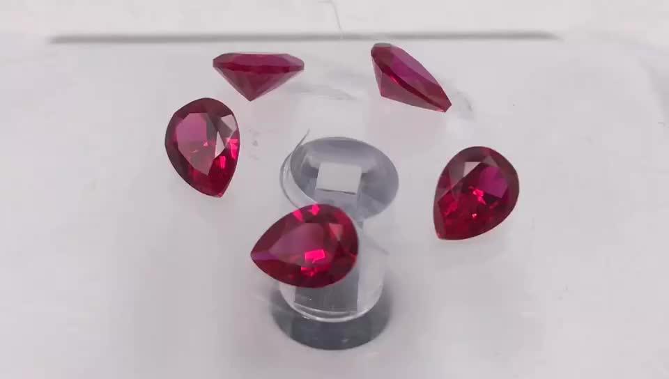 8# Pear Cut Synthetic Red Corundum Artificial Rubies Price Of Black ...