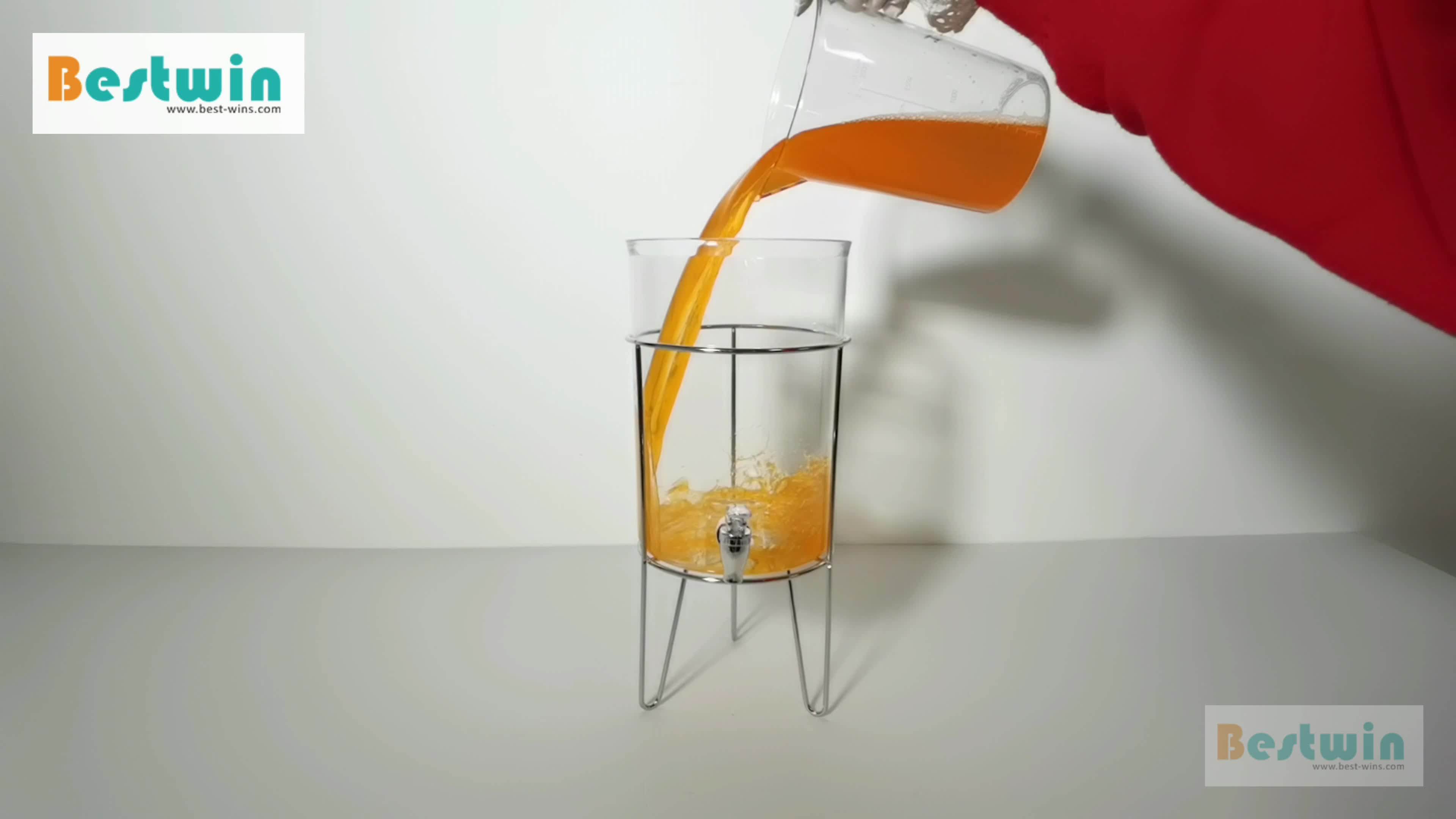 2.1 Gallon Plastic Clear Container Drip-free Spigot Juice Beverage ...