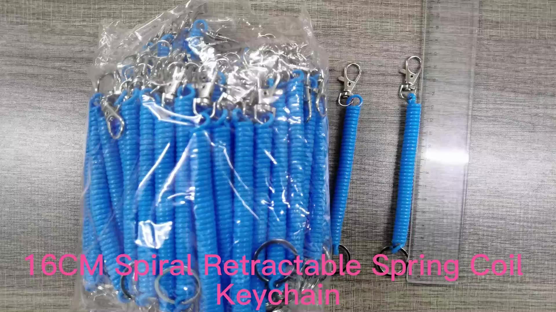 Multi Color Spiral Retractable Spring Coil Keychain Theftproof Anti ...