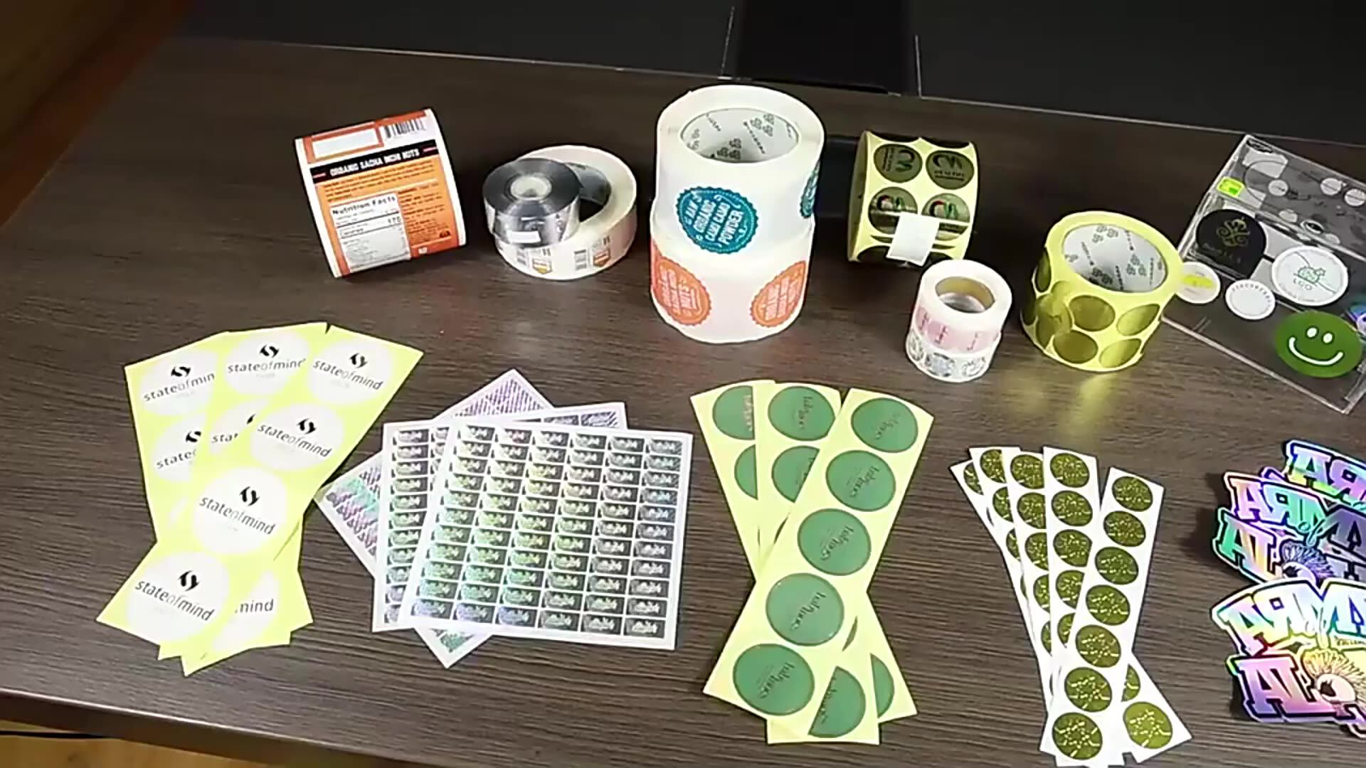 New Labels Designer Custom Gold Foil Printing Logo Adhesive Double ...