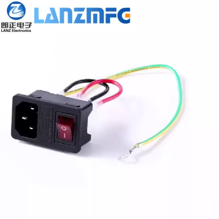 Ac Power Socket C14 Type Socket With Fuse With Rocker Switches With ...