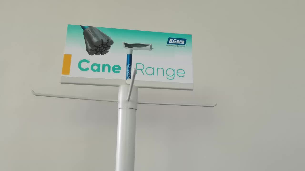 Retail Store 3 Tiers Rotating Metal Walking Sticks Display Stand Hiking ...