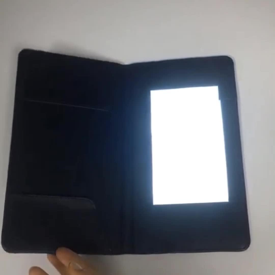 Rechargeable Led Check Presenter In Black Plain Pu Leather Led Bill ...