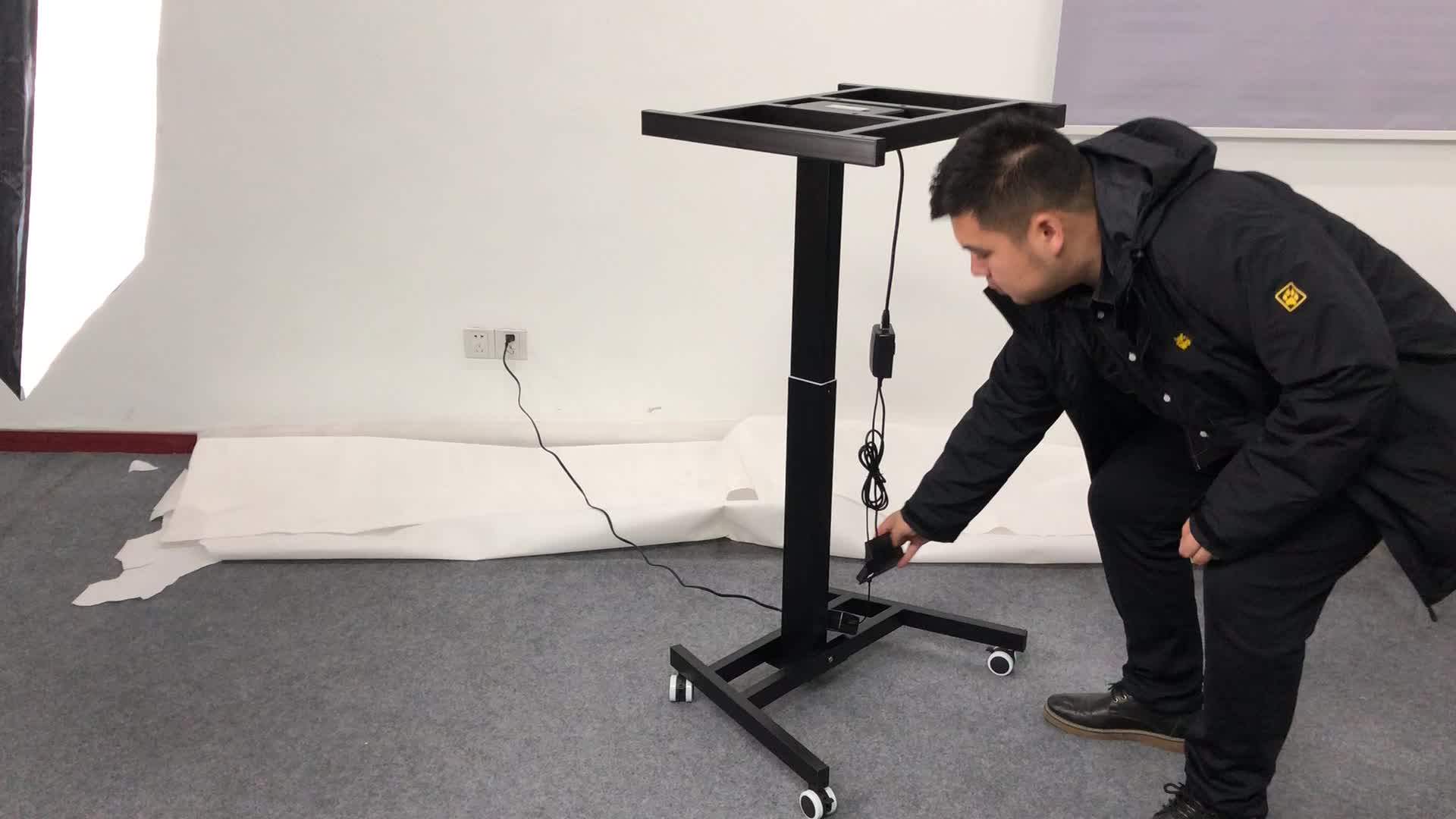 Electric Adjustable Height Standing Lectern Stand Height Lifting Speech ...