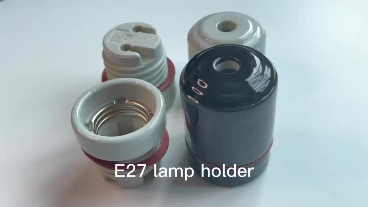 Factory Price Waterproof E27 Lamp Holder Black White Porcelain Ceramic Lamp Holders Lighting ...