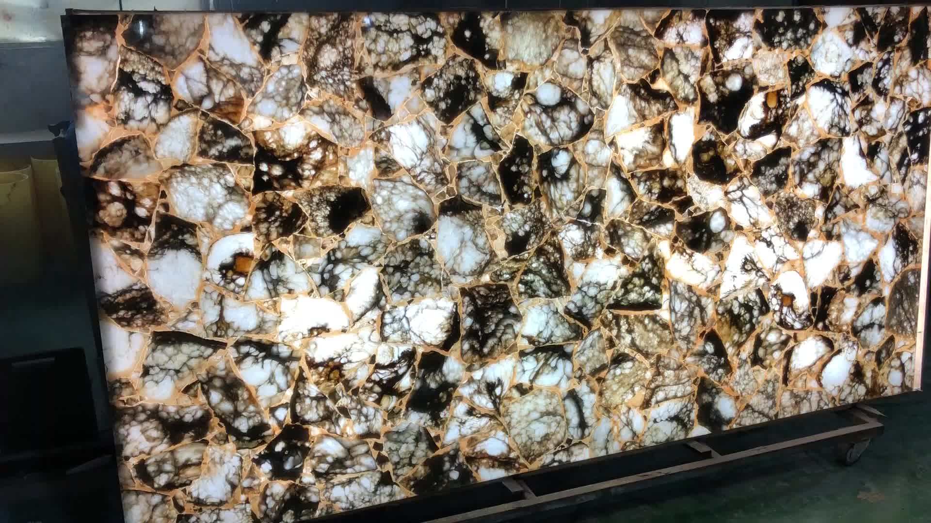 Translucent Stone Agate Sheet Onyx Slab Natural Stone For Bathroom Wall ...