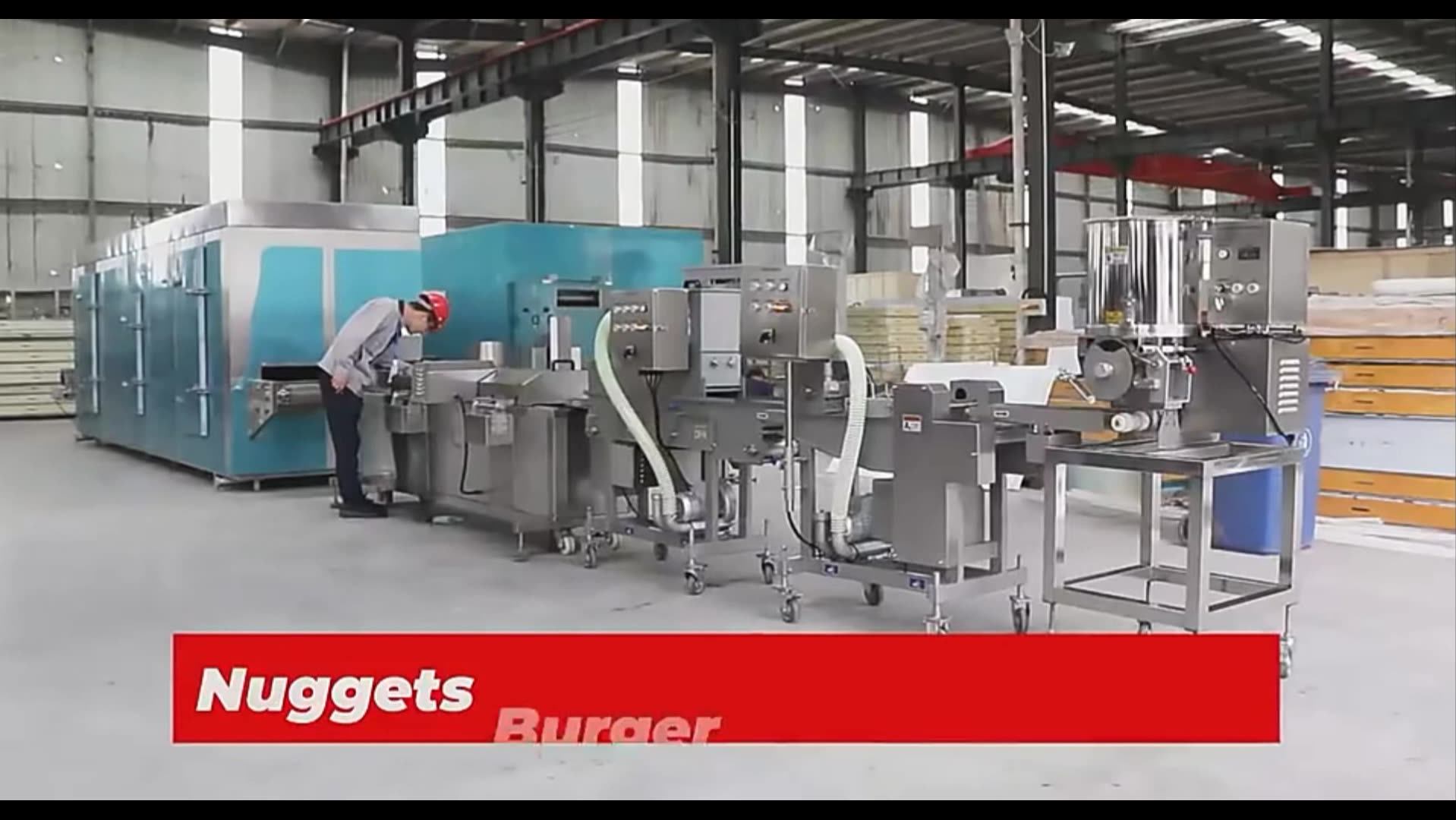 Fully Automatic Beef And Chicken Hamburger Machine Meat Nugget ...