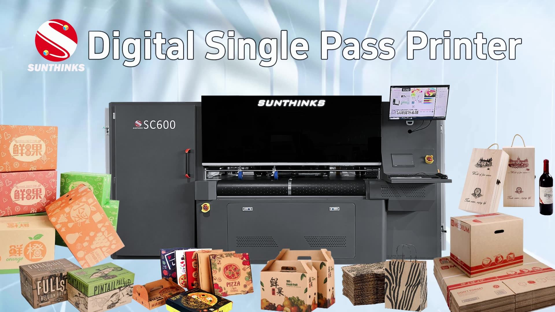Sunthinks 60cm Large Format Corrugated Cardboard Printer Single Pass ...