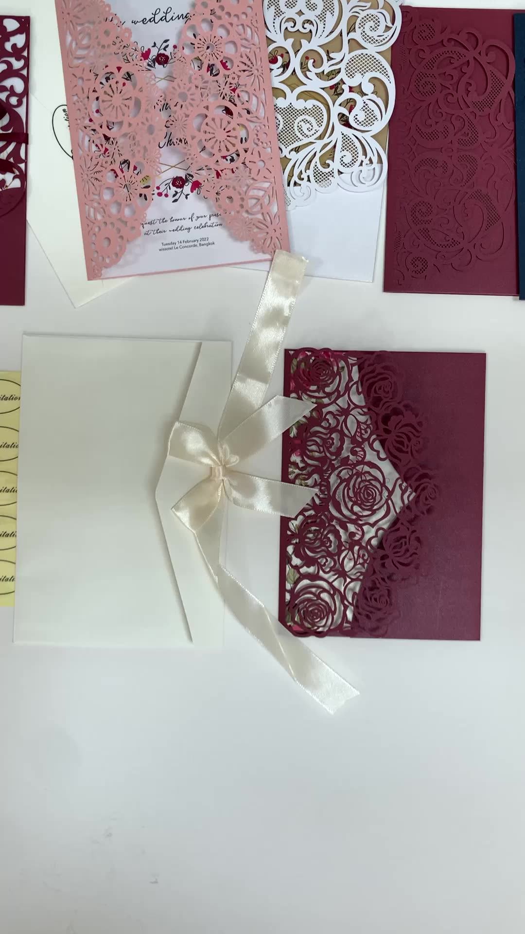 Wedding Invitation Card Custom Luxury Laser Cut 3d Handmade Pop Up ...