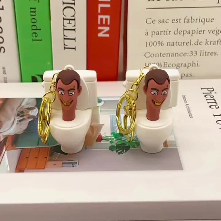 New Creative Skibidi Toilet Person Pvc Key Chain Anime Toilet Person ...