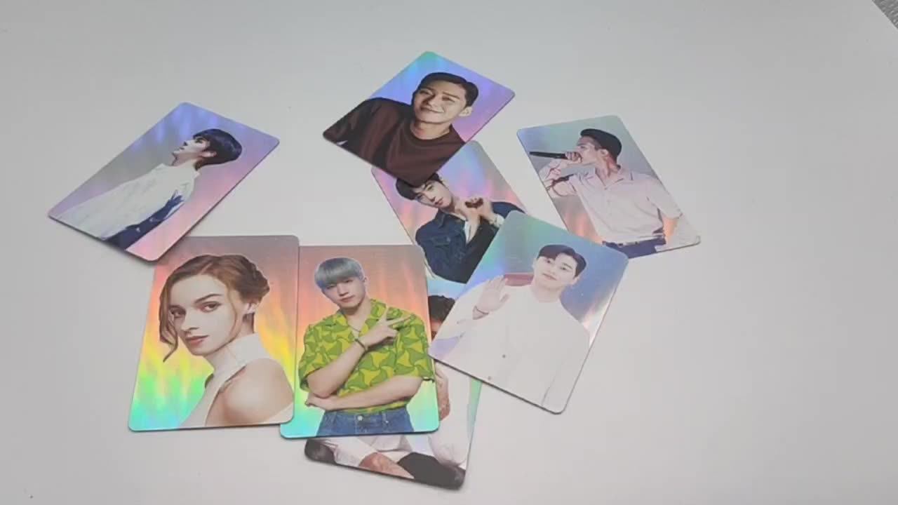 Customized Double Sided Color Fan Collection Holographic Kpop Postcard ...