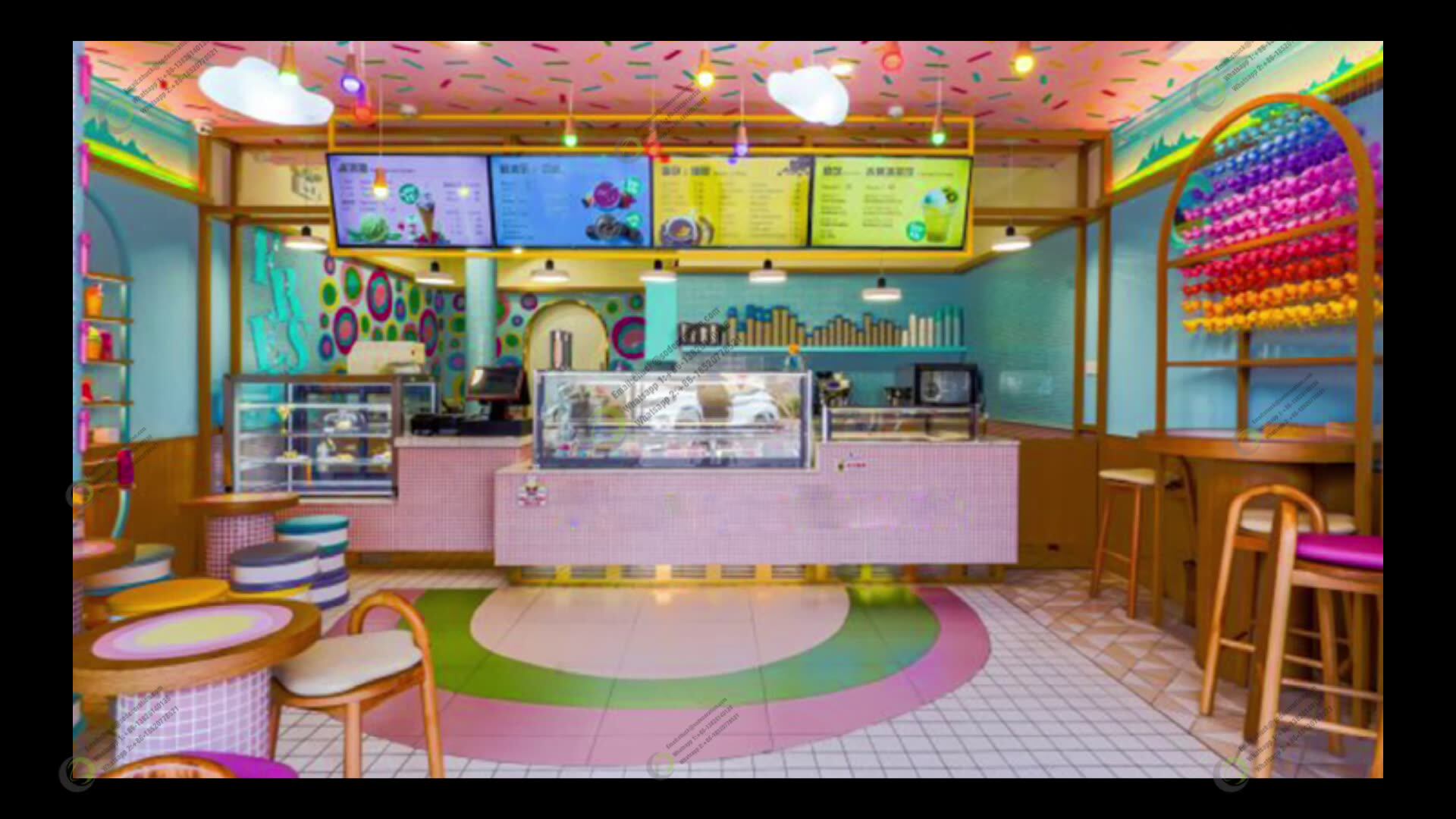Modern Style Candy Store Displays Interior Design Decorations Candy ...