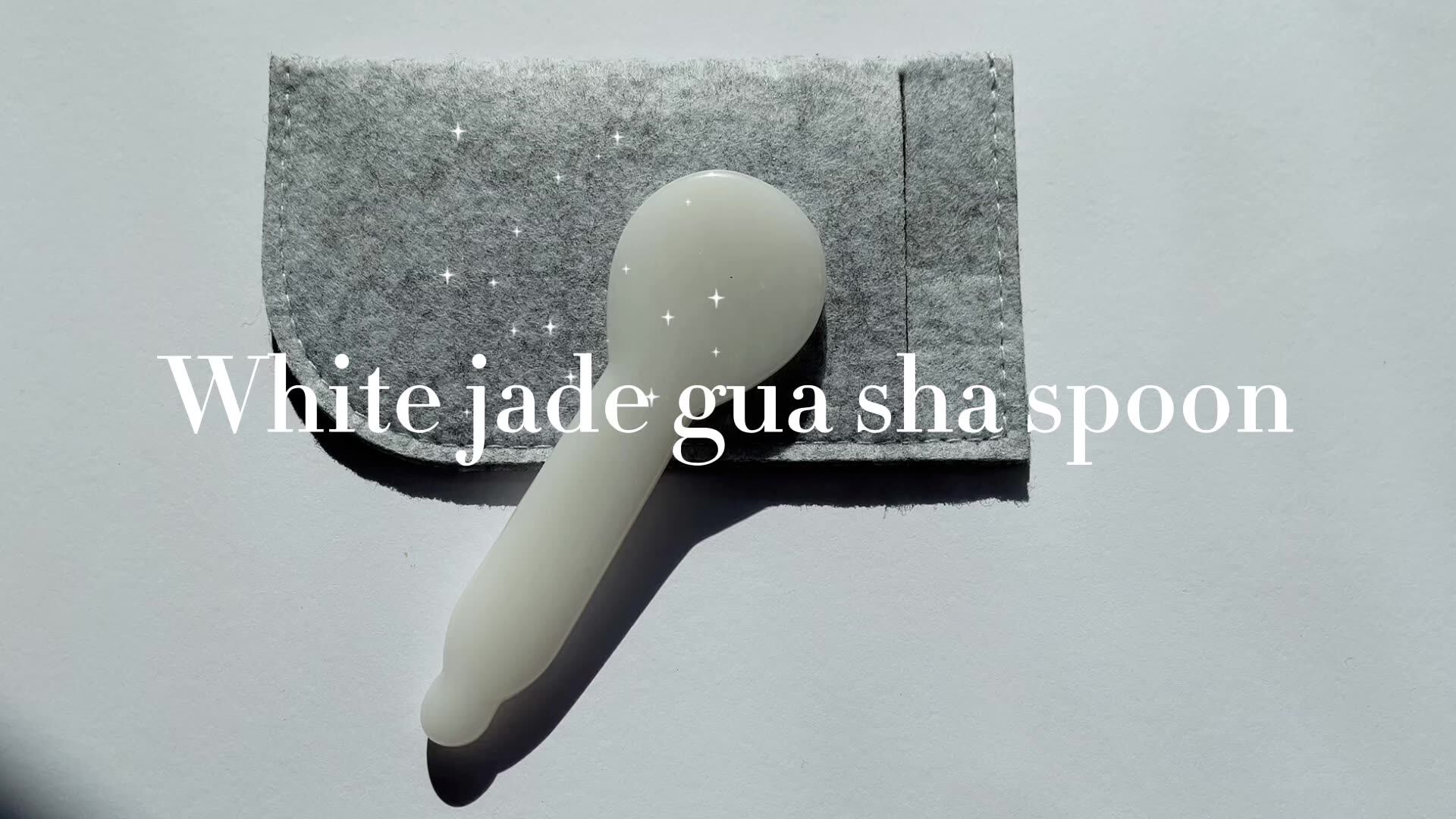White Jade Gua Sha Spoon Face Massage Tool Health Care Therapy White ...
