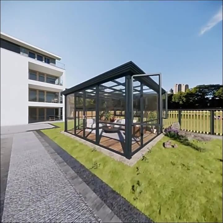 Outdoor Garden Sunroom Tiny Glass House Tempered Glass Room Glass ...