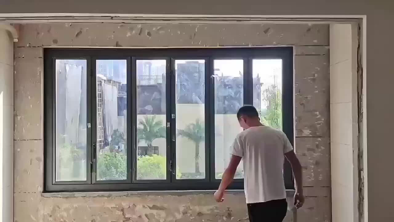 Modern Foldable Style Aluminium Sliding Bi Fold Window Aluminum Alloy ...