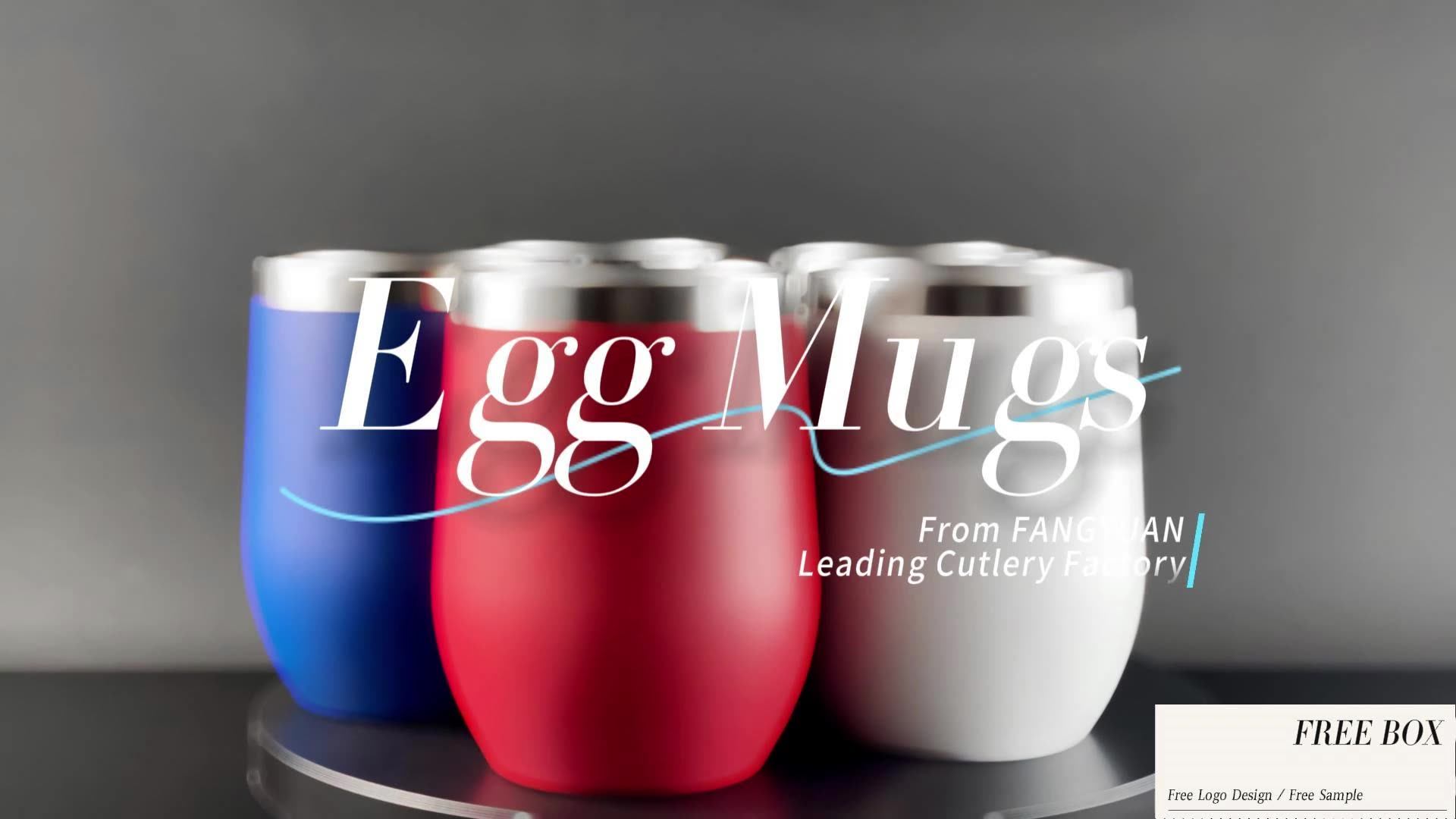 Fangyuan 12oz Double Walled Egg Tumbler Coffee Cup Colorful Metal Beer ...