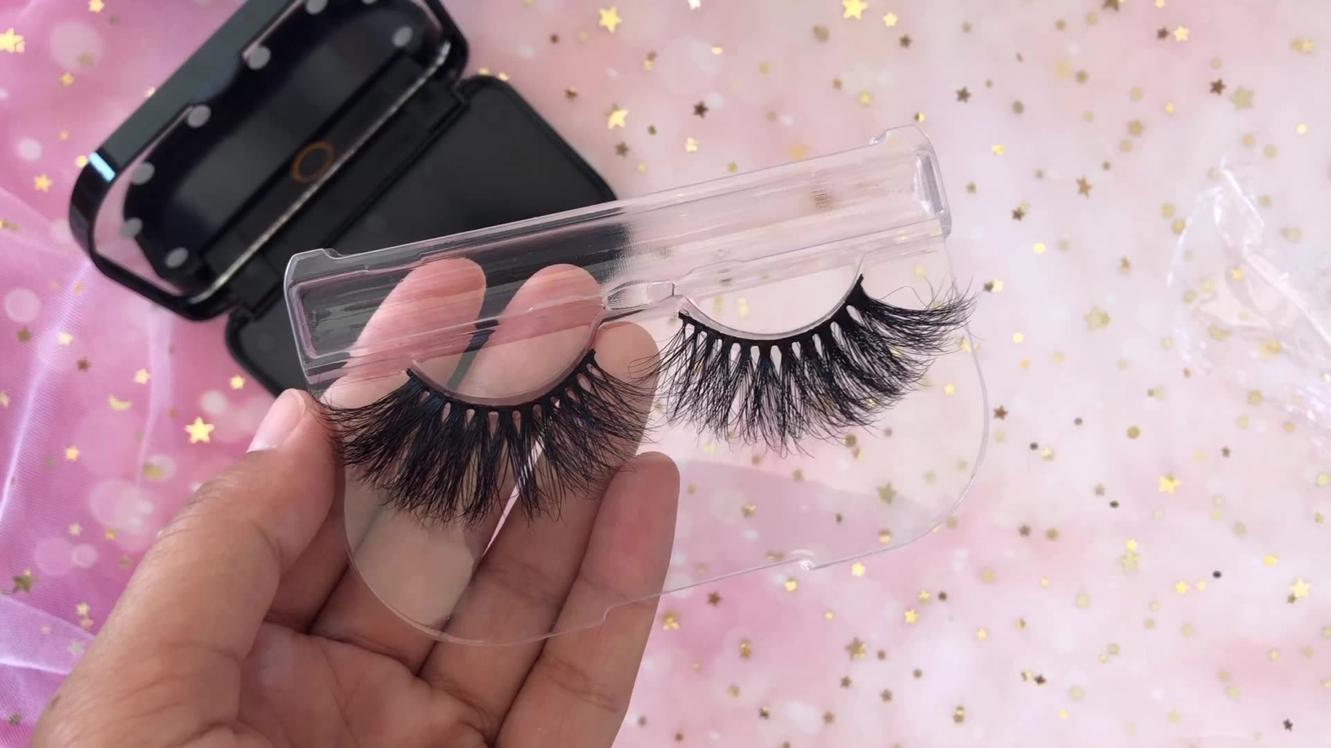 Eyelashes Case With Led Light Tweezers Lash Set 1 Pair Tray Eyelash ...