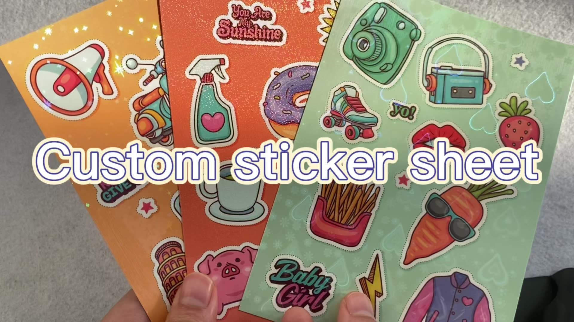 Kiss Cut Sheet Sticker Removable Adhesive Vinyl Sticker Label Printing ...