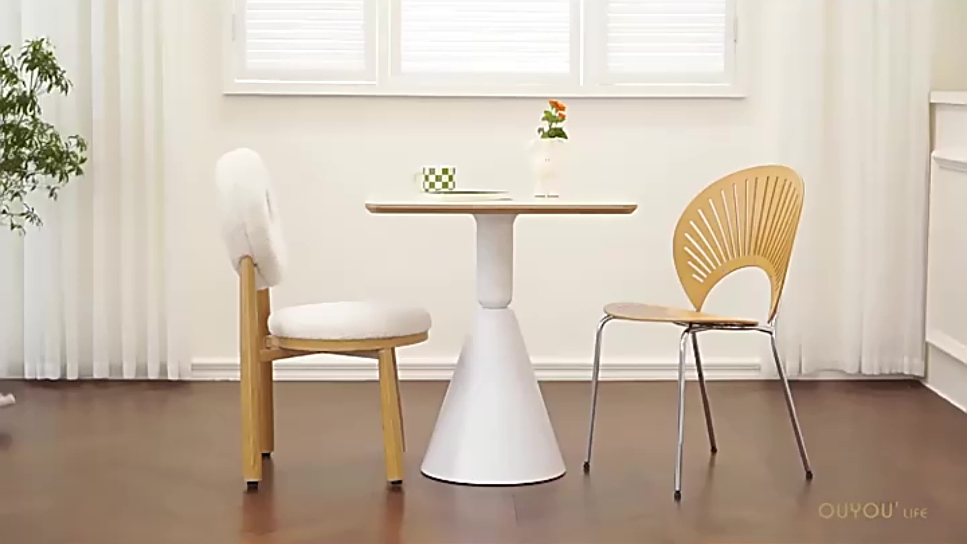 Modern Design Donut Shaped Wood Frame Upholstered Accent Chair Boucle ...