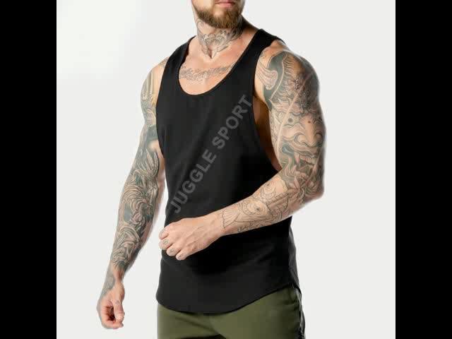Mens Muscle Fit Open Side Tank Top Custom Stringer Round Neck Muscle ...
