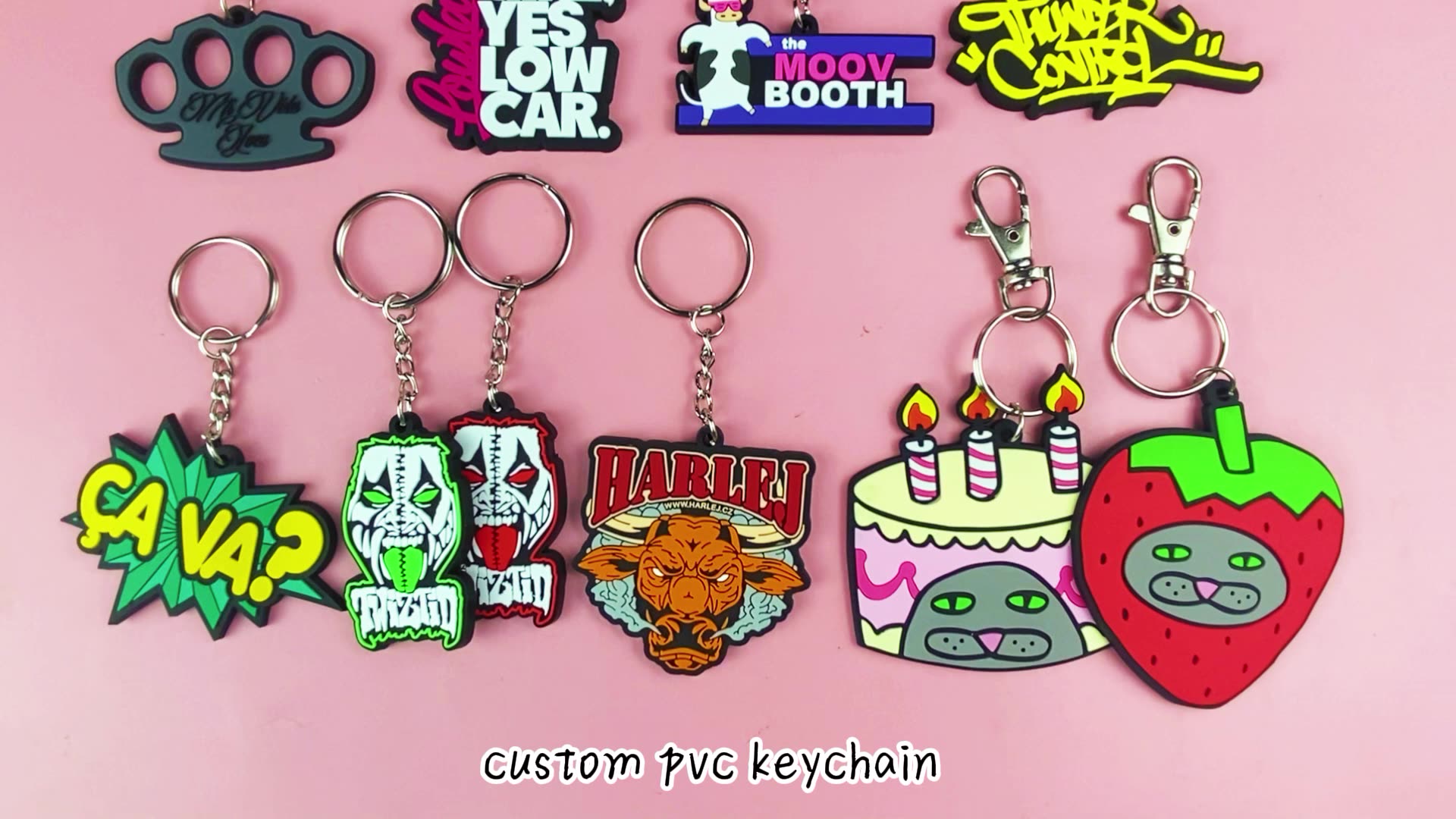 Custom Cartoon Cute Key Chain Women Man Key Cover Cap Pvc Animal Kids Key Ring Cat Character Key ...