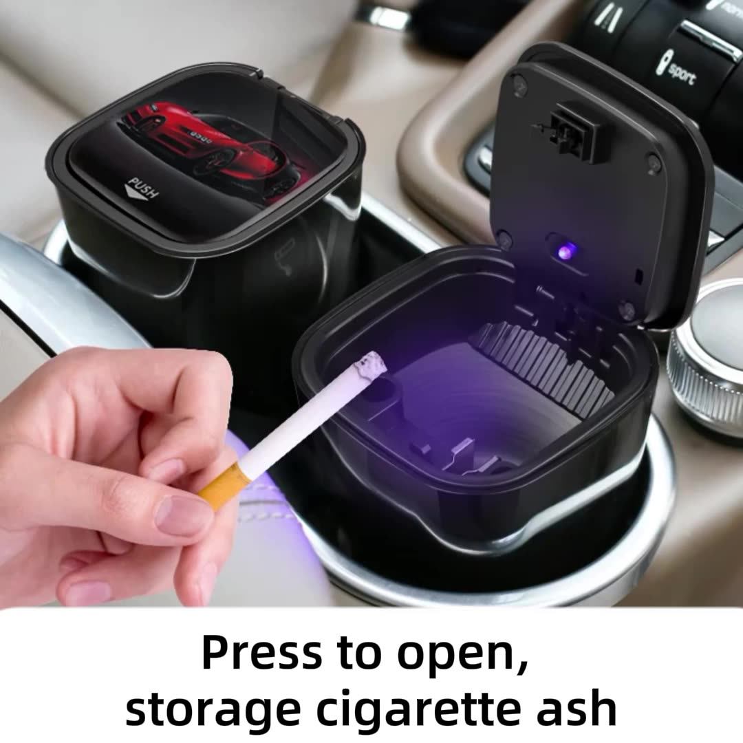 Car Ashtray With Lid Stainless Steel Portable car garbage can