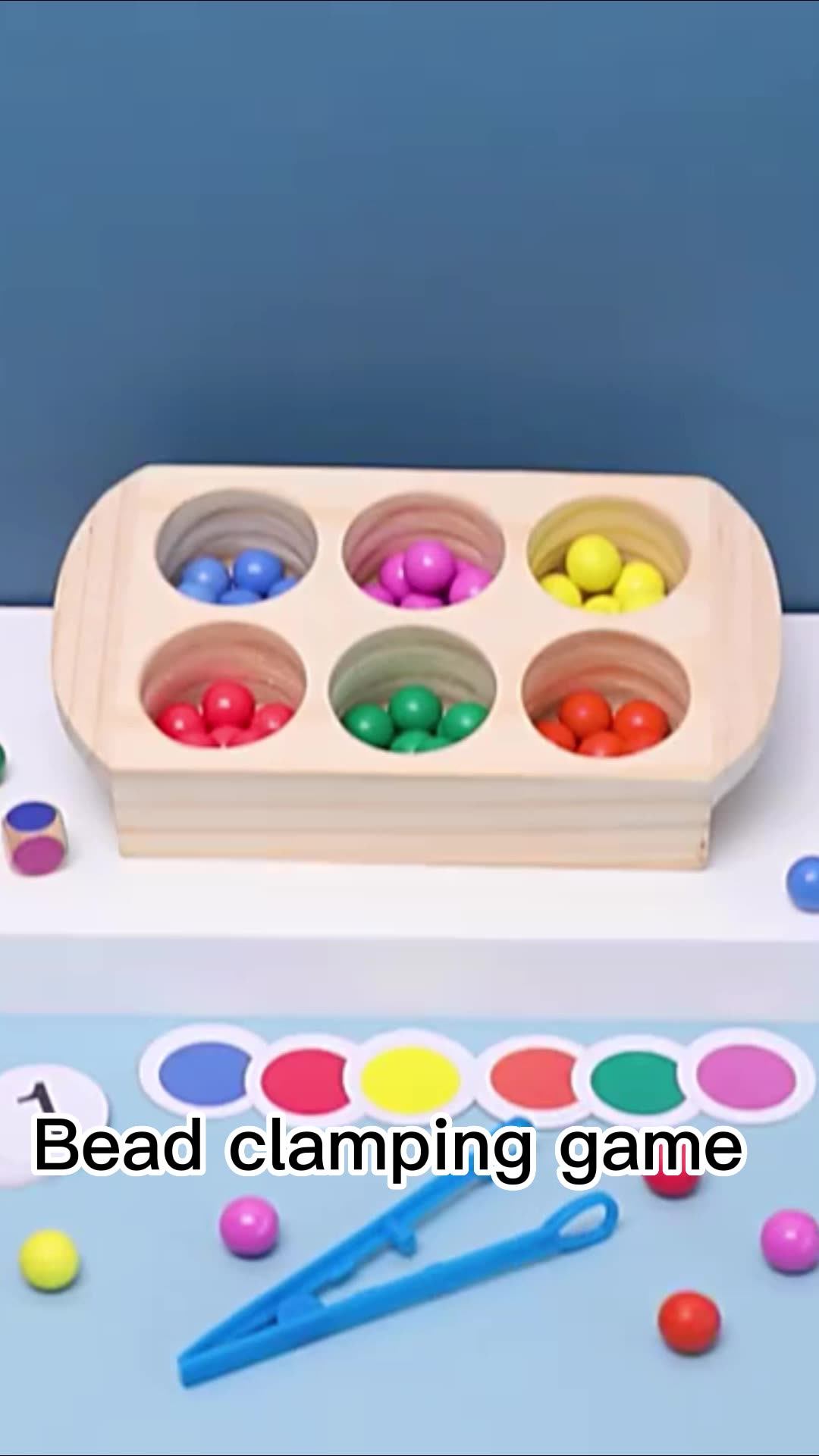 Montessori Color Sorting Game Kids Attention Training Clip Beads Game ...