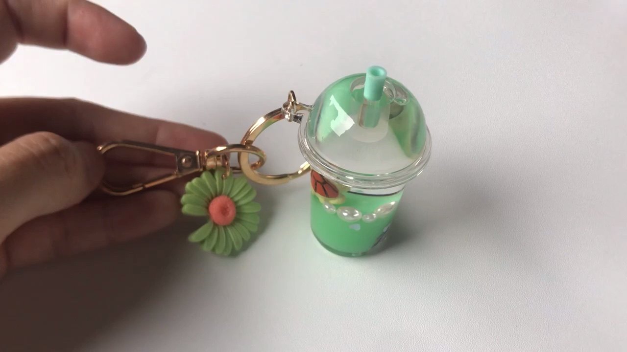 Custom Cute Acrylic Liquid Shaker Keychain Pendant Anime Bubble Boba ...