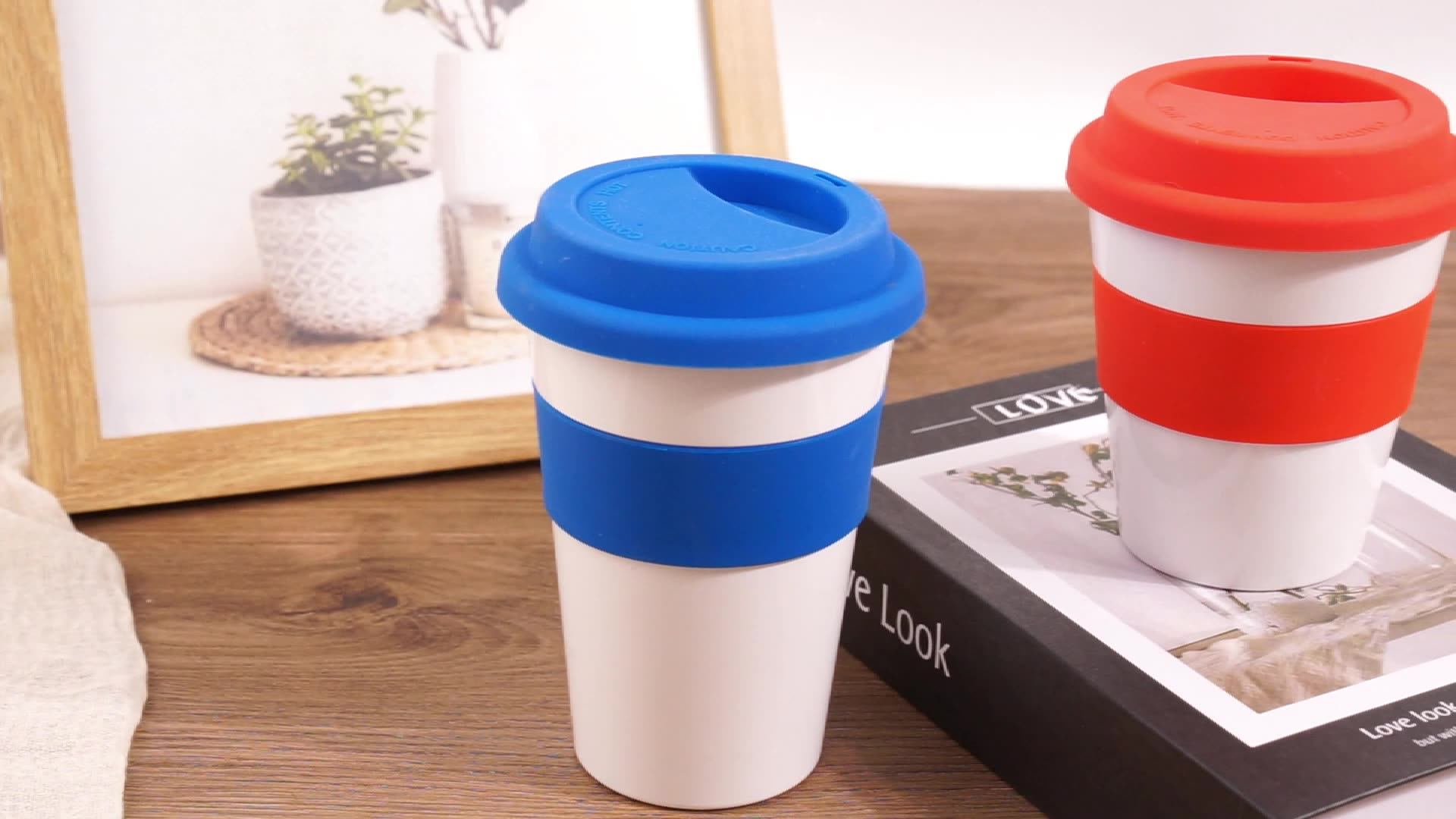 Reusable Plastic Coffee Cup Degradable Pla Coffee Cup 12oz Food Grade ...