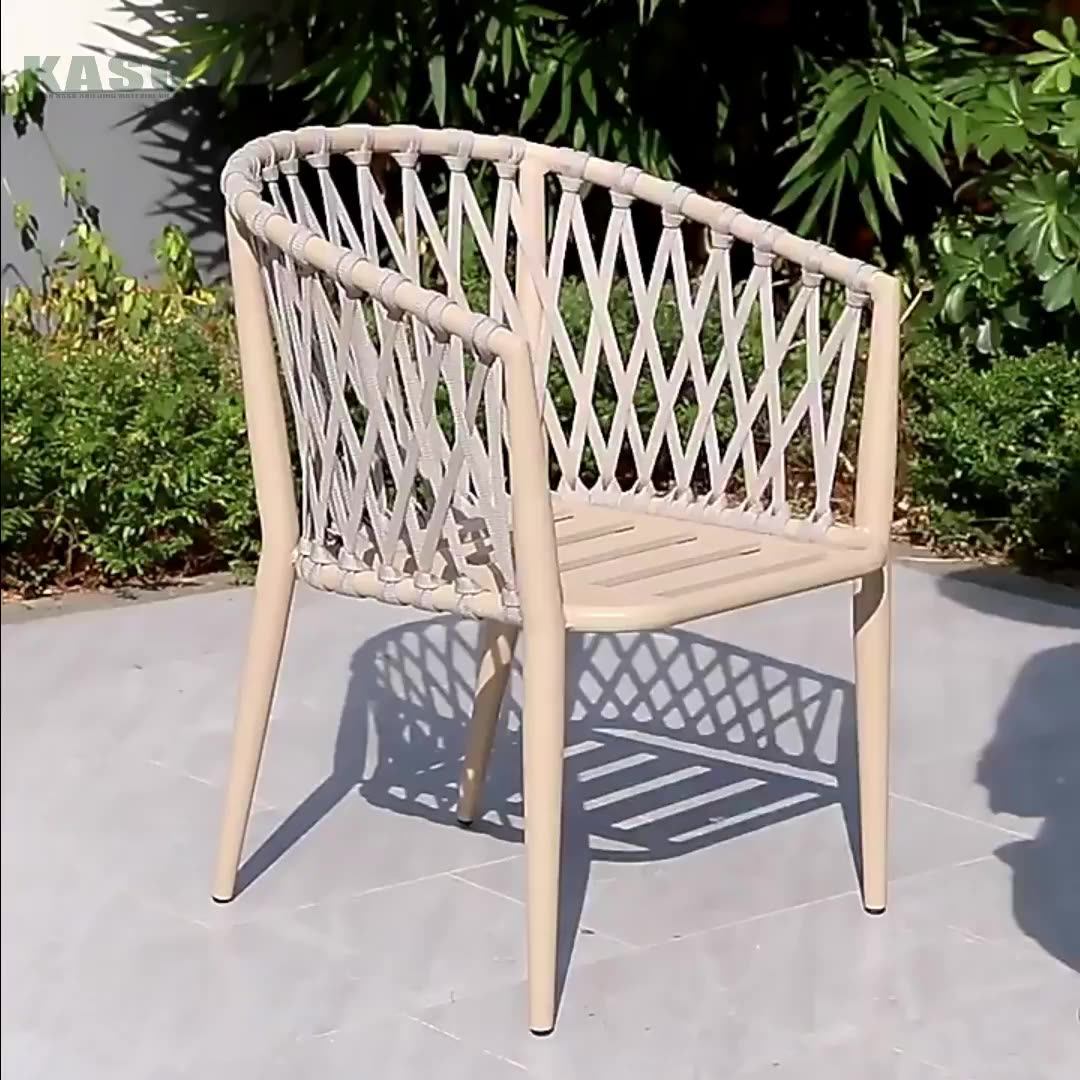 Outdoor Cast Aluminium Chair Wicker Cafe Modern Design Garden Teak ...