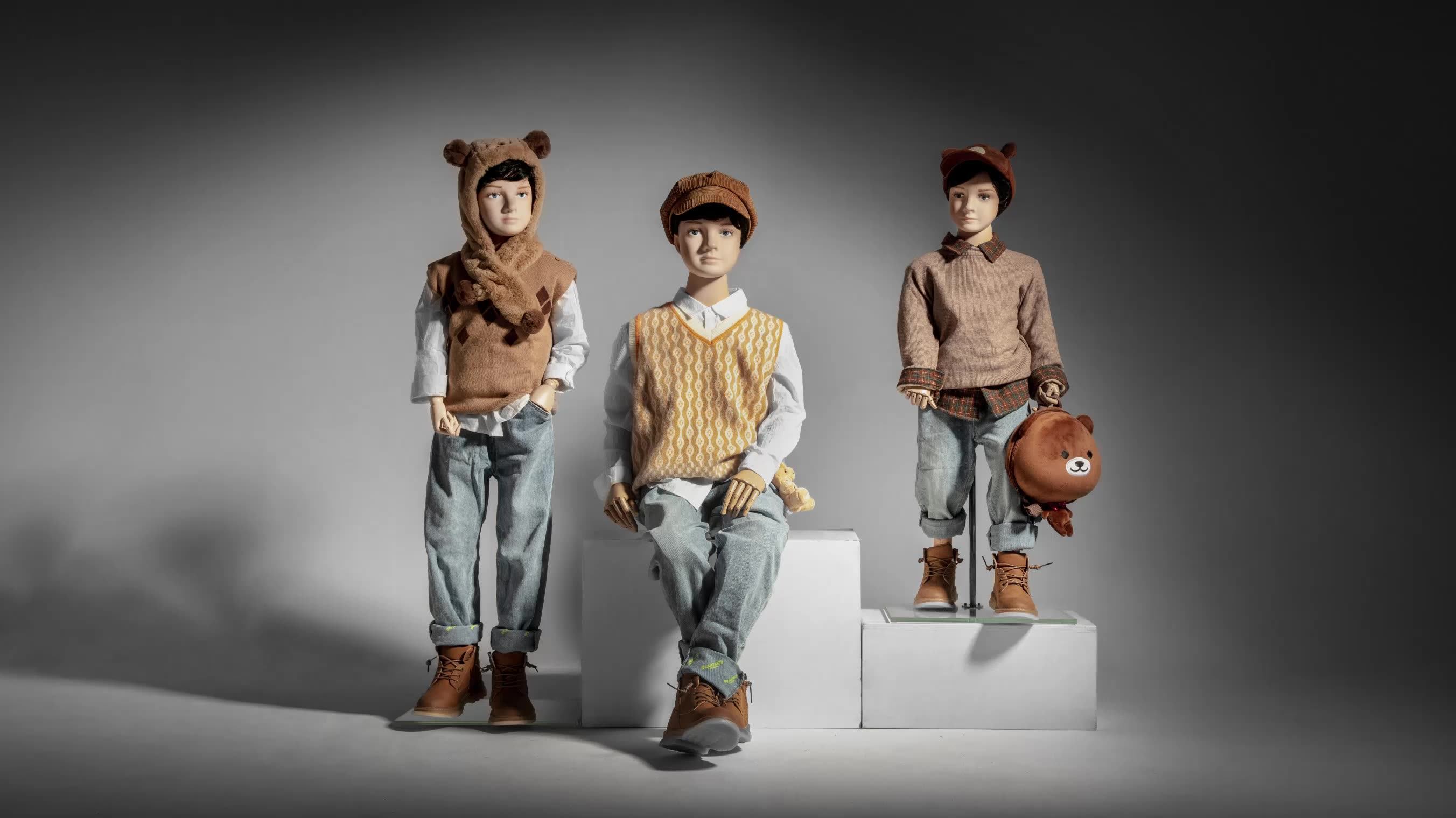Km10 Realistic Kids Fiberglass Flexible Mannequin Clothing Store Model ...