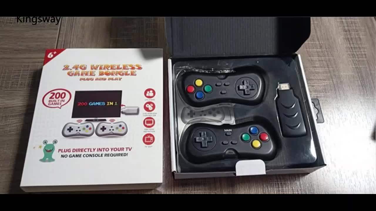 2.4g Wireless Game Dongle Built In 200 Games Hd Wireless Console For ...