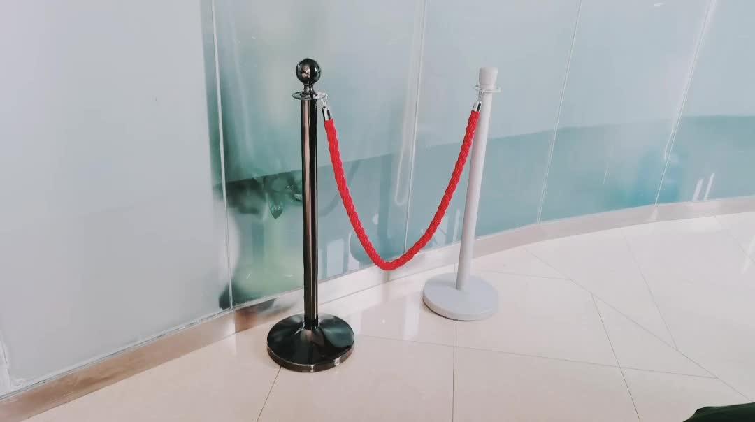 Black Car Show Structural Steel Stanchions Red Rope Barrier Queue Line ...