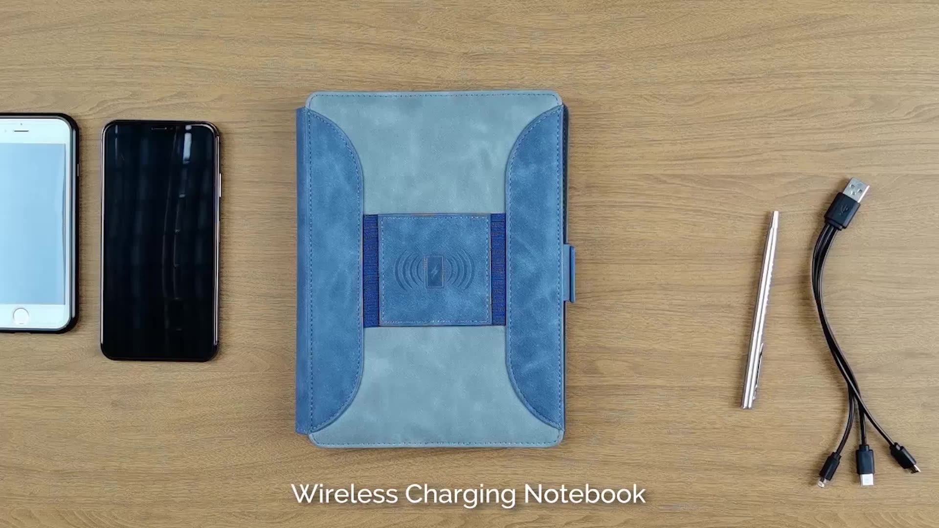 Wireless Charging Notebook With Phone Holder On The Cover - Buy ...
