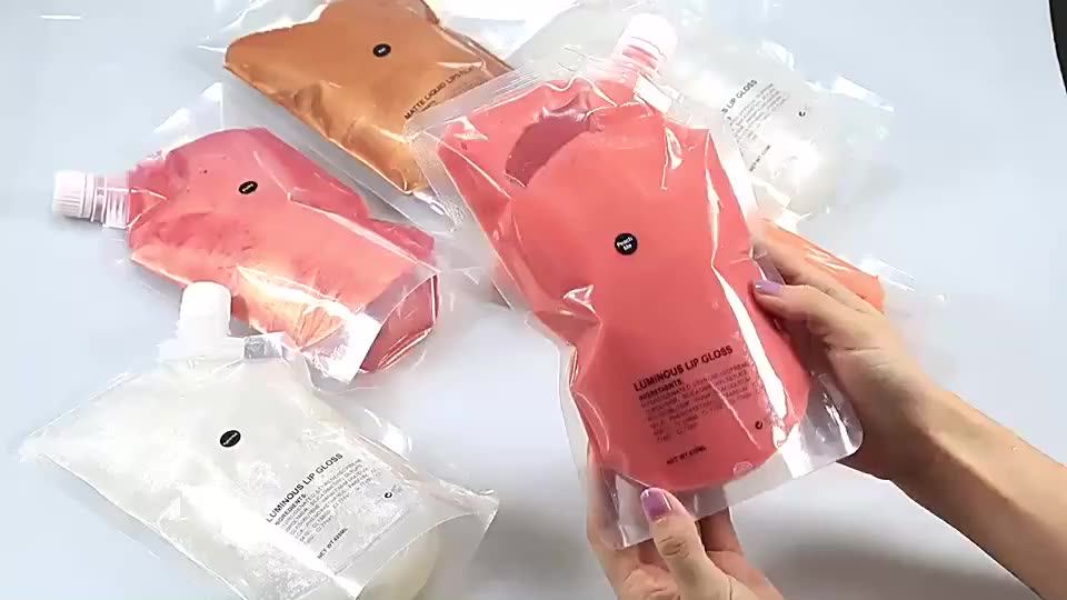 Custom Logo Glitter Vegan Clear Bulk Gel Versagel Bulk Lip Gloss Base ...