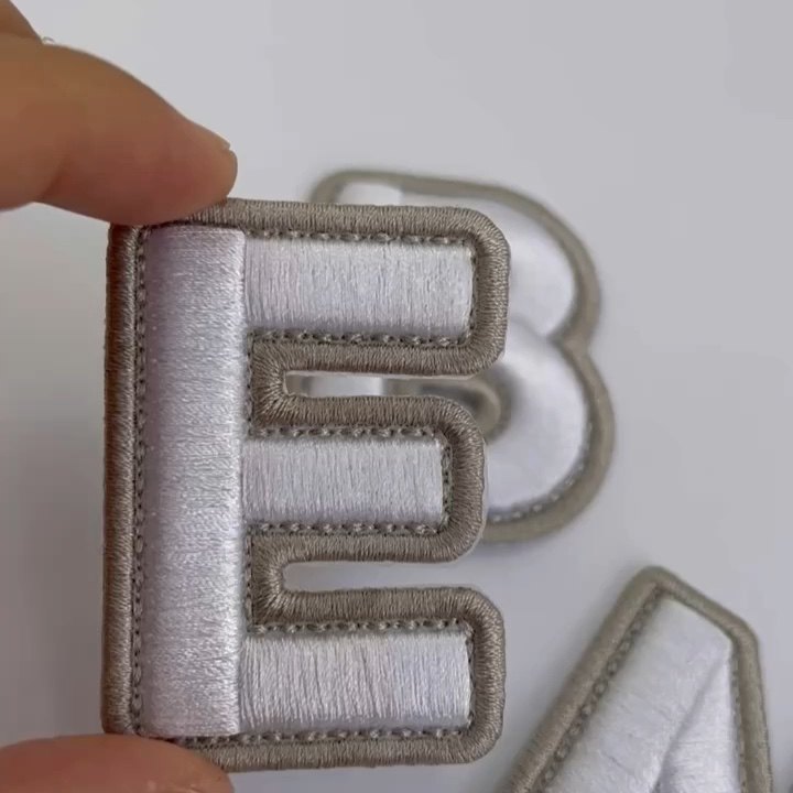 Custom 3d Puff Pastel Color Letter Embroidery Iron On Patch For Bags ...