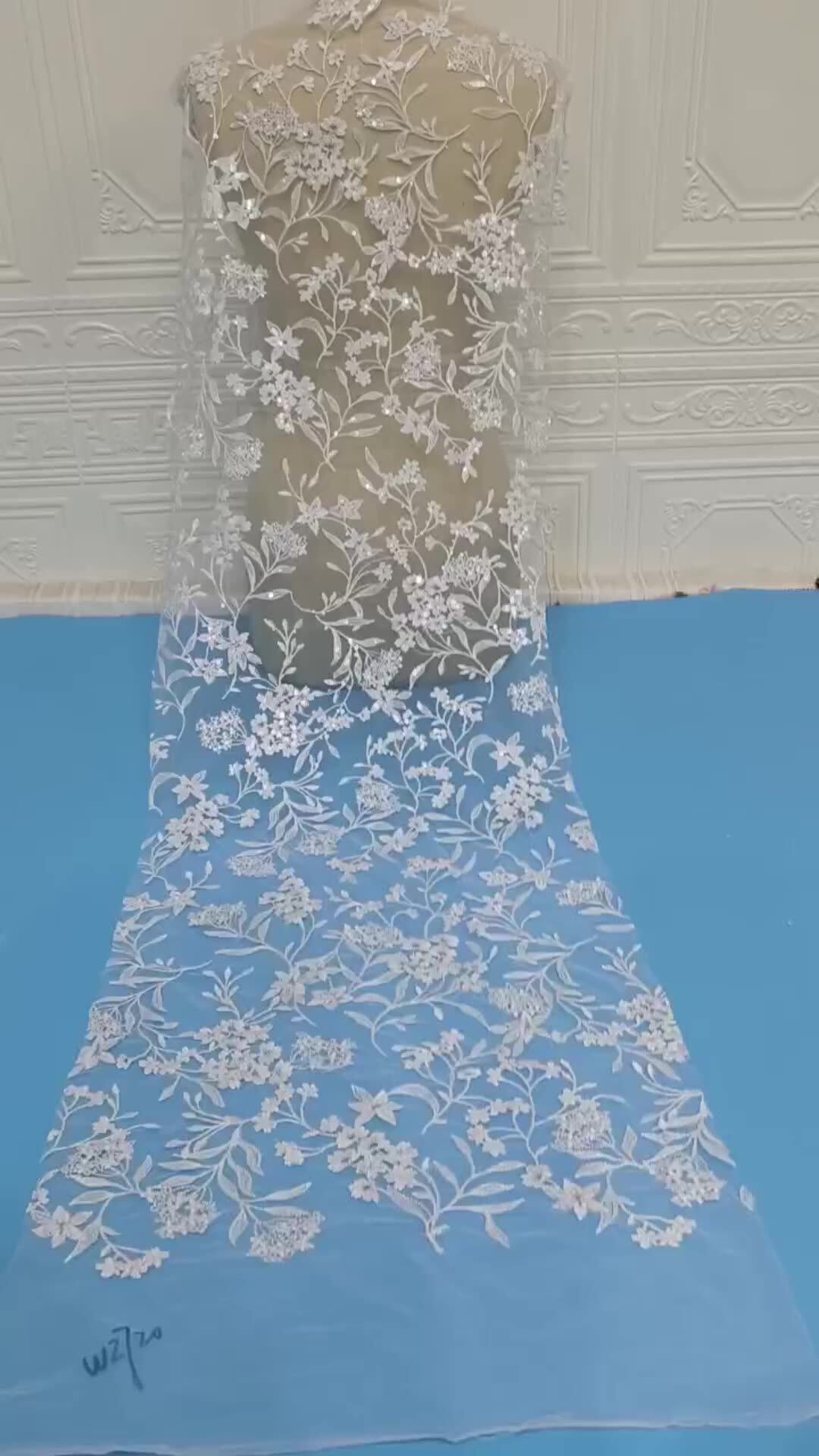 Delace Floristic Ivory Bridal Lace Floral Embroidery Lace Tulle Mesh ...