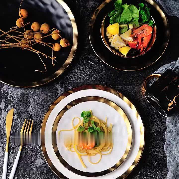 Hot Sale Wedding Dinnerware Sets Luxury Hammered Ceramic Tableware ...