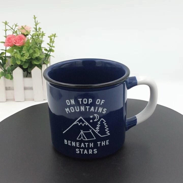 Wholesale Custom Ceramic Mug With Imitation Enamel Look Design - Buy ...