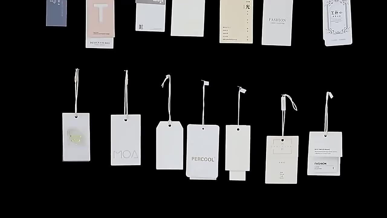 Luxury Custom Logo Clothing Tags Green Card Clothes Label Special Paper ...