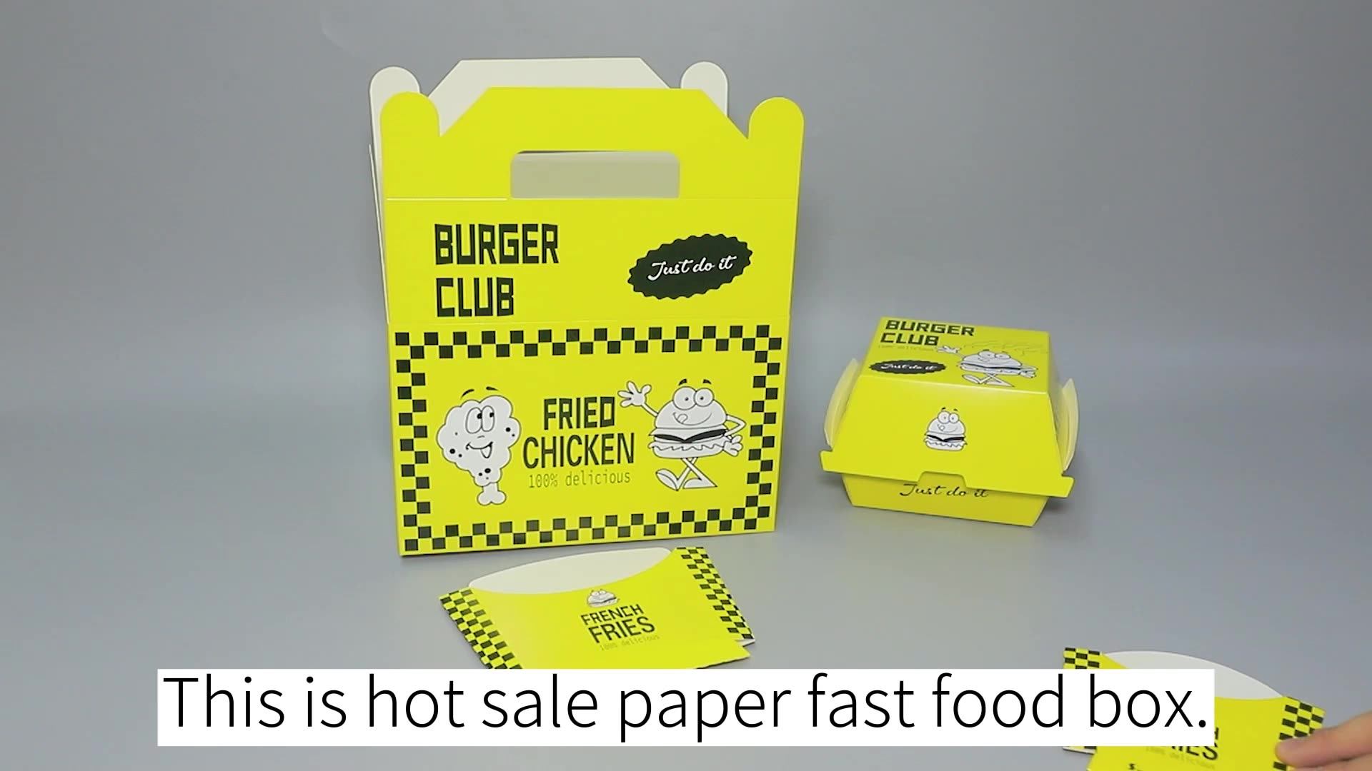 Custom Printed Recycled Fried Chicken Paper Takeaway Fast Food Burger ...