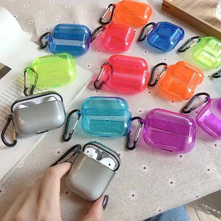 For Airpod Case Neon,Xinge Slim Candy Color Transparent Clear Hard Pc ...