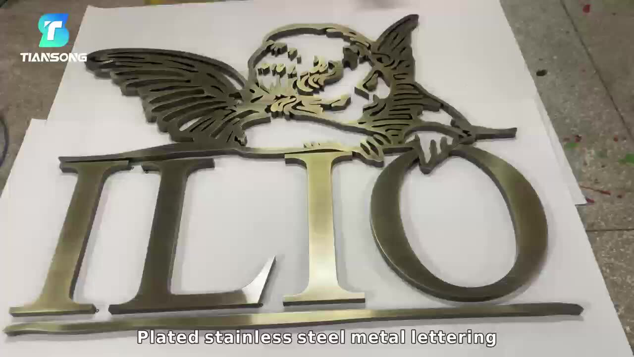 Free Standing Stainless Steel Logo Big Number Letters Giant Acrylic ...