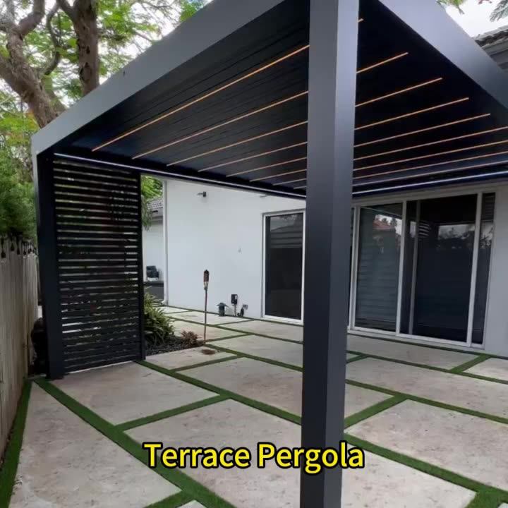 Four Pillars Of Roof Louver Aluminum Pergula Pergola Covers System Sun ...