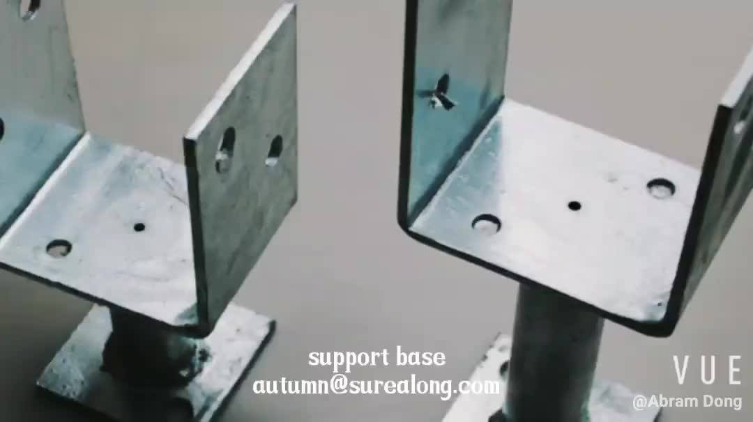 Surealong Adjustable Galvanised ("u" Shape Pin) Post Deck Fence Foot ...