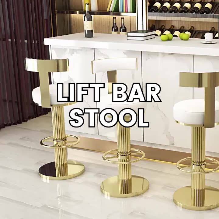 Modern Luxury Hotel Gold T Shape Stainless Steel High Counter Bar High ...