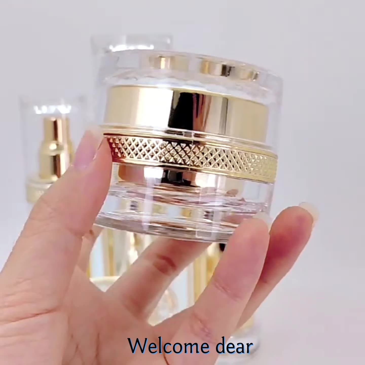 Luxury Gold Acrylic Packaging Cosmetics Whitening Cream Empty Bottle ...